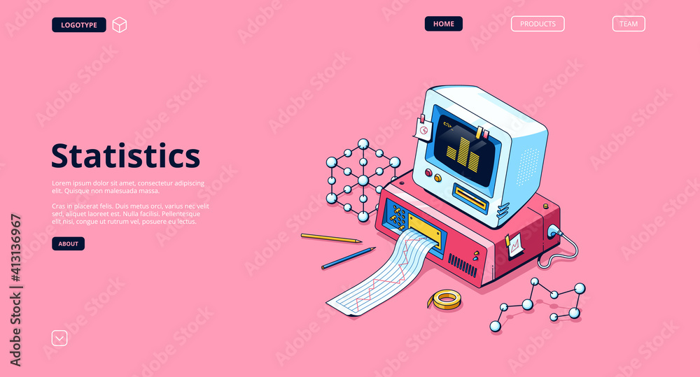 Vektorová grafika „Statistics banner. Service for data analysis and ...