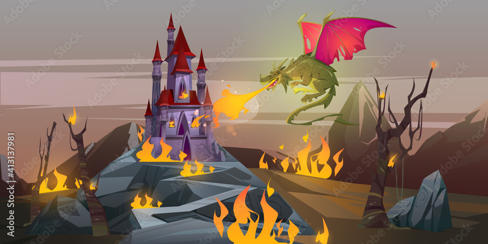 Dragon Burning Castle