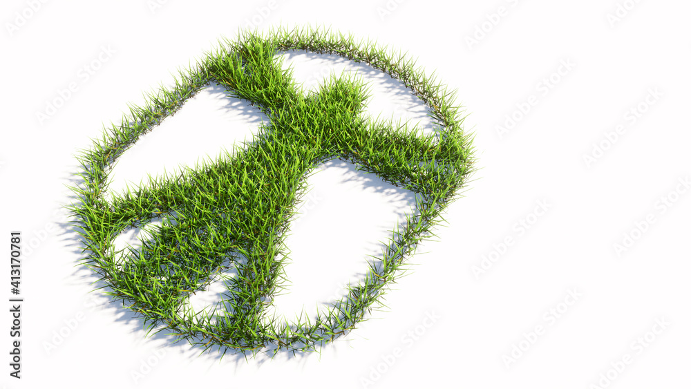 Concept or conceptual green summer lawn grass symbol shape isolated on ...