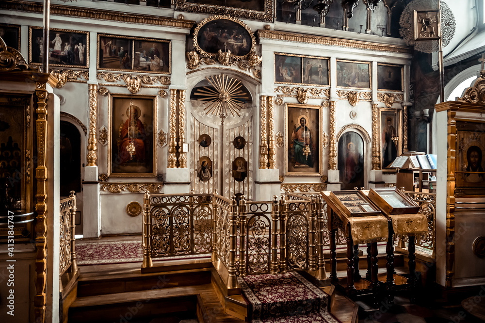 The holy altar in the temple of God. Christianity, the religion of ...