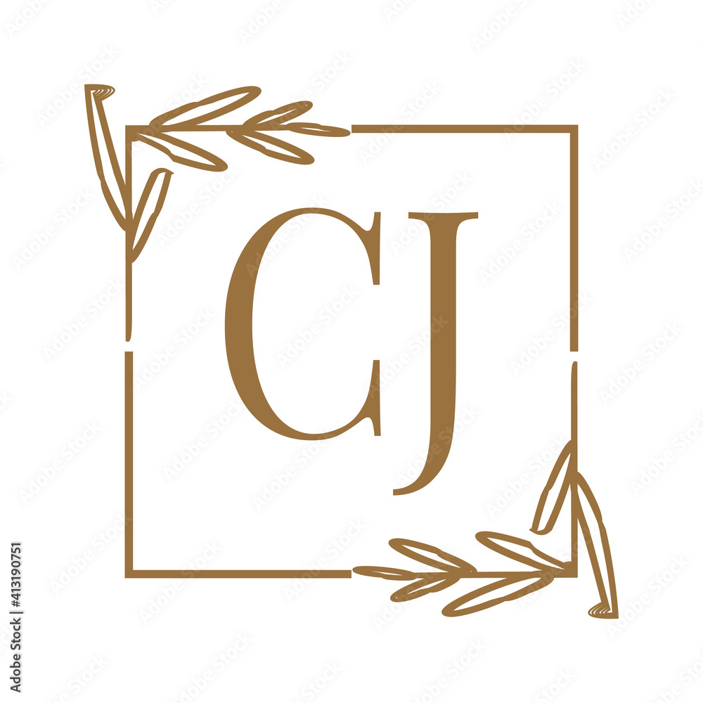 Simple Elegant Initial Letter Type CJ Logo Sign Symbol Icon, Logo ...