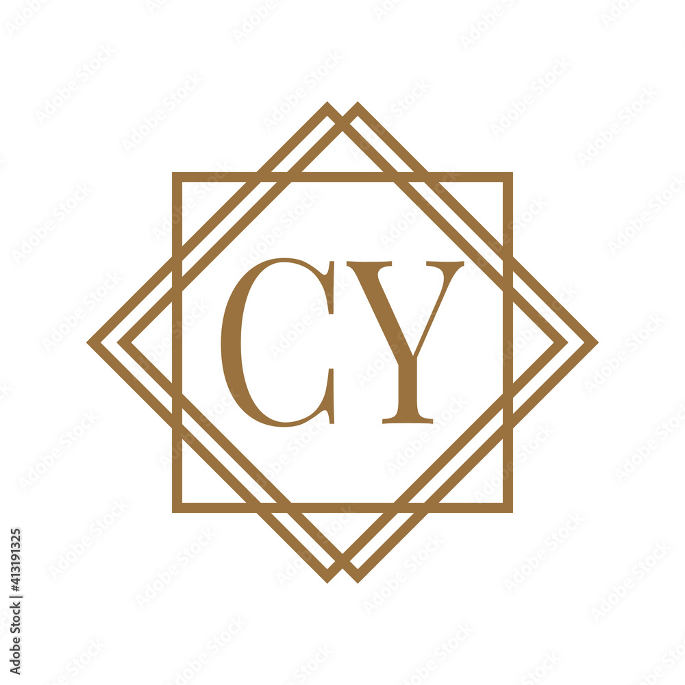 Simple Elegant Initial Letter Type CY Logo Sign Symbol Icon, Logo ...