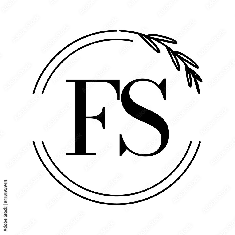Simple Elegant Initial Letter Type FS Logo Sign Symbol Icon, Logo ...