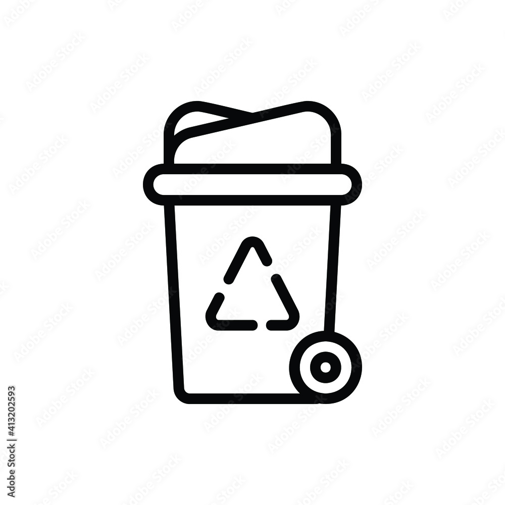 Recycle Bin, Trash Bin Icon Logo Illustration Vector Isolated. Earth ...