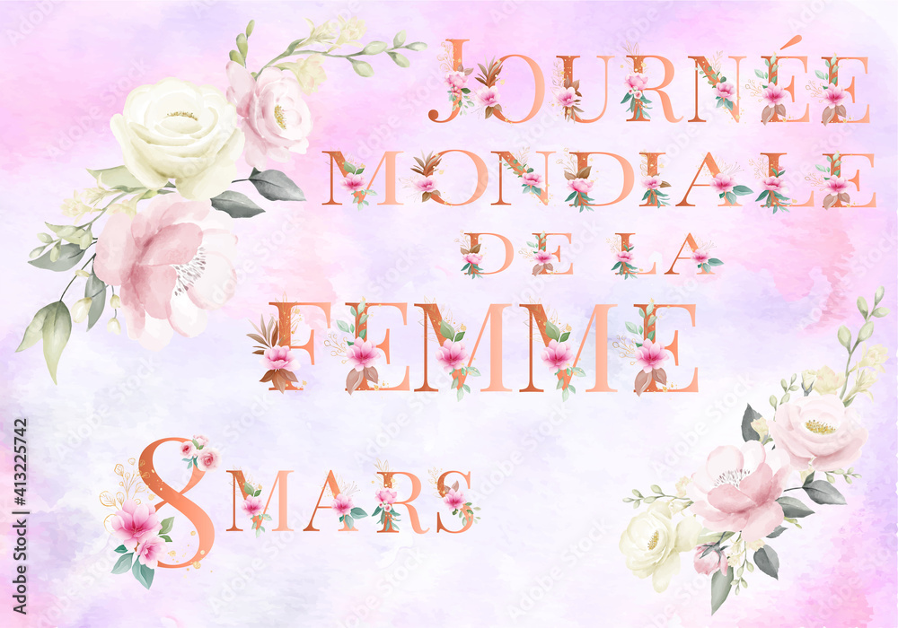 Vecteur Stock carte ou bandeau sur la journée mondiale de la femme le 8 ...