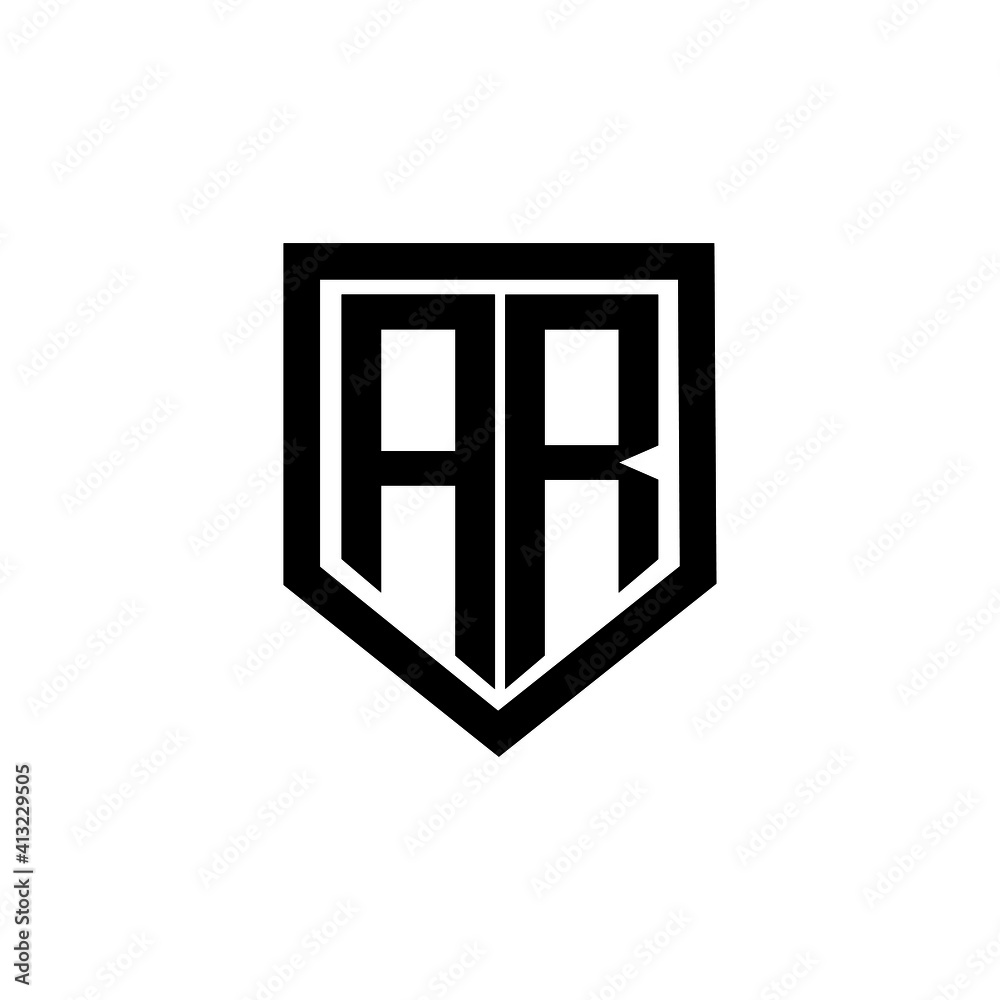 AR letter logo design with white background in illustrator, modern ...