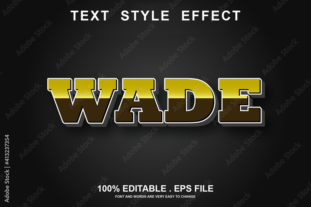 wade text effect editable Stock Vector | Adobe Stock