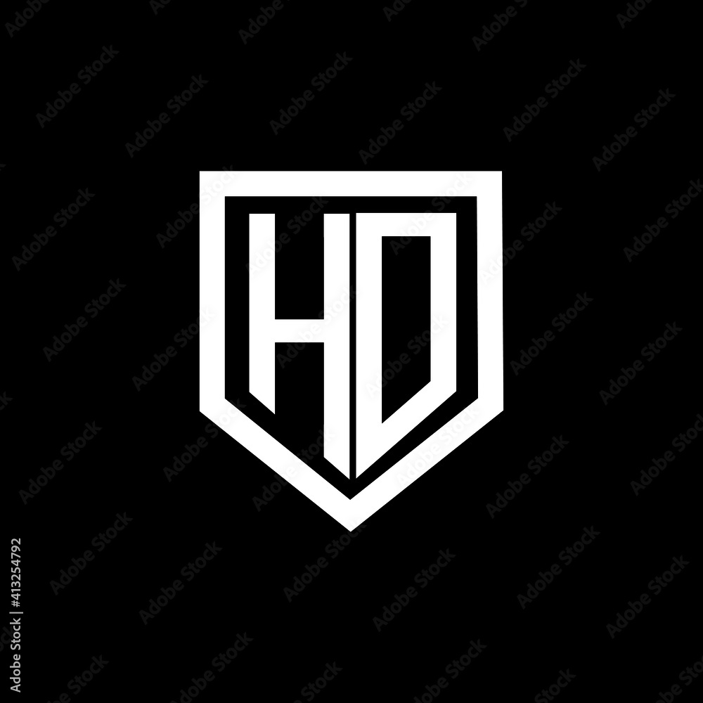HD letter logo design with black background in illustrator, modern ...