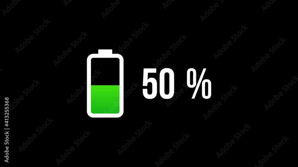 Animated Digital Battery Loading On Black Background Stock Video ...
