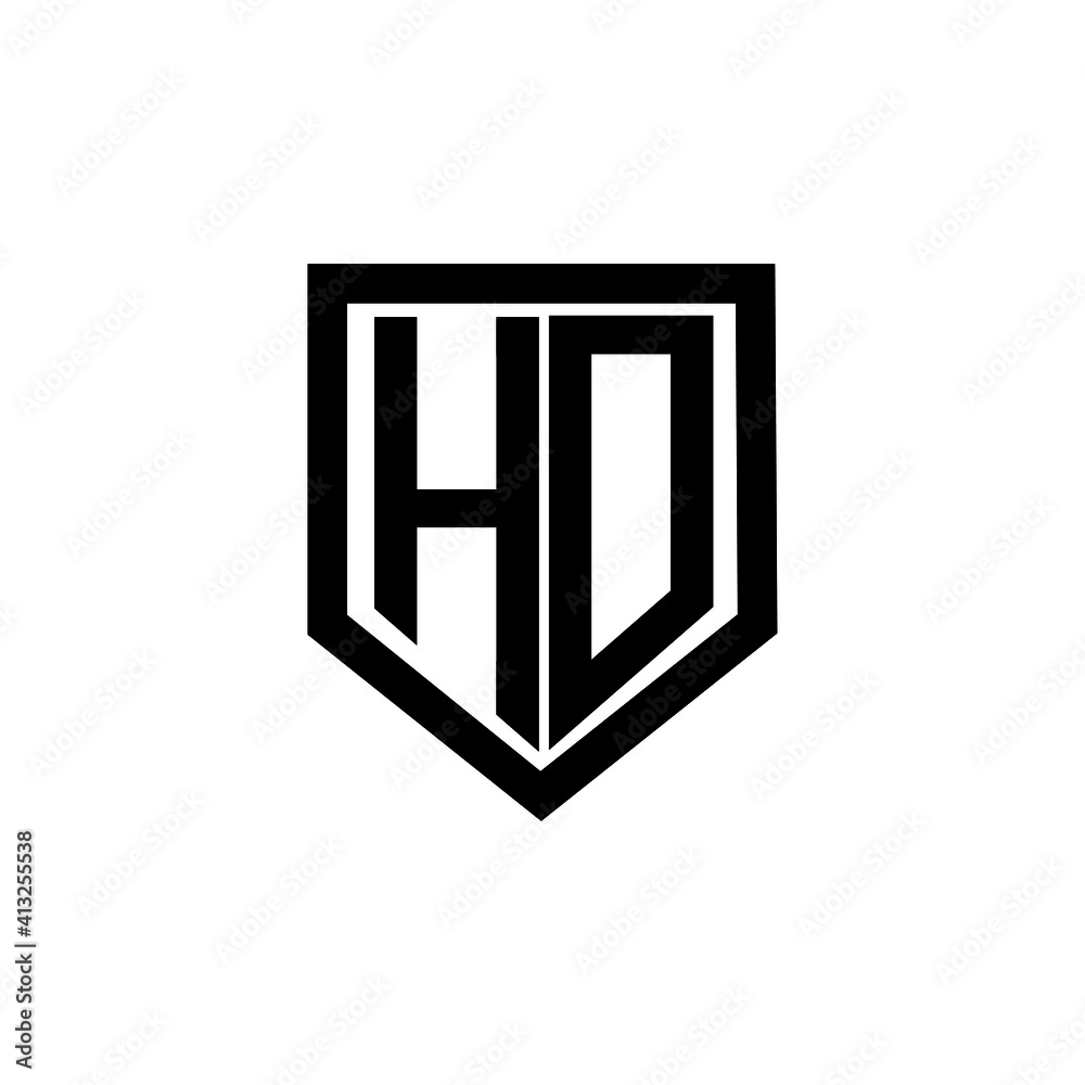 HO letter logo design with white background in illustrator, modern ...