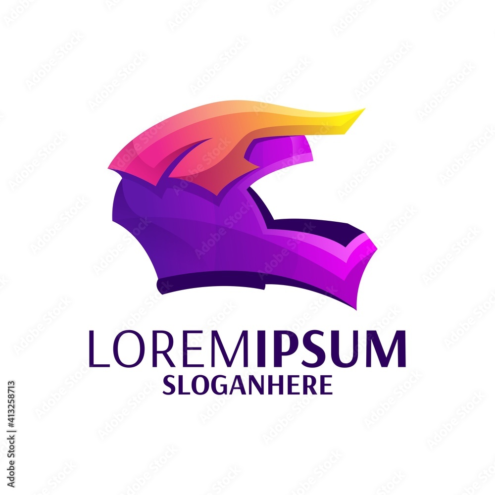 helm trail logo gradient Stock Vector | Adobe Stock