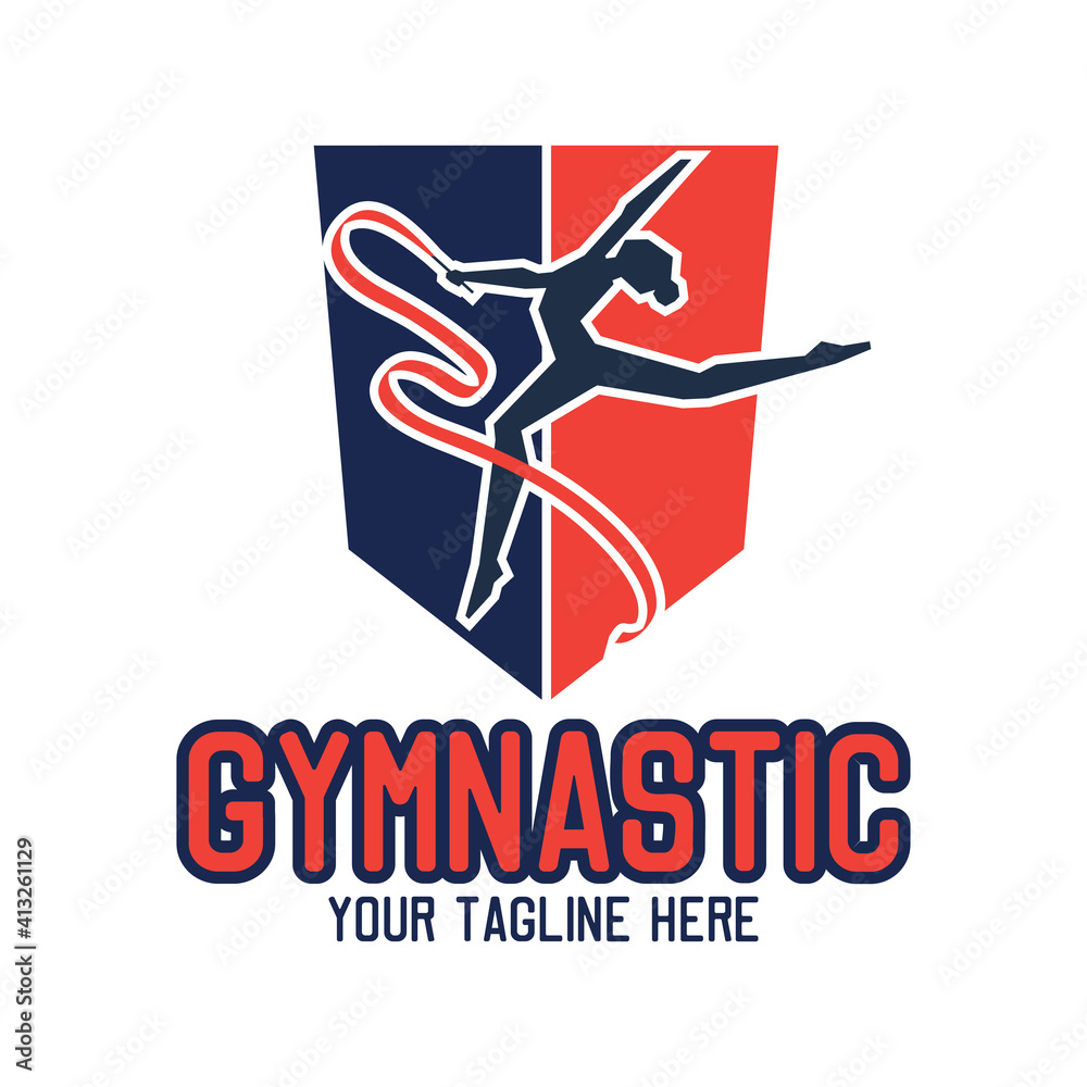 gymnastic sport logo with text space for your slogan tag line, vector ...