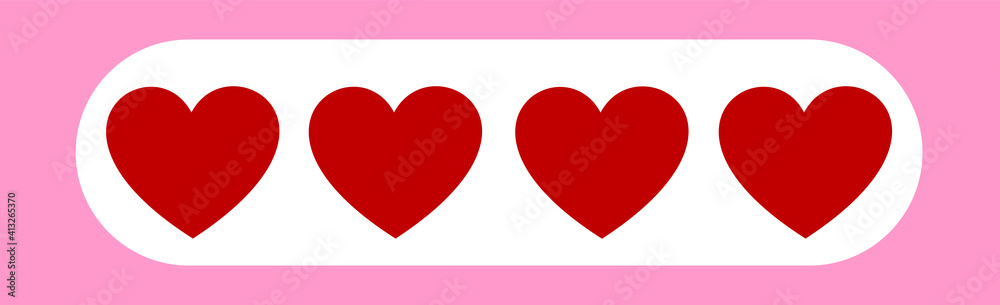 Vector illustration of love meter in red, can be used for logos ...