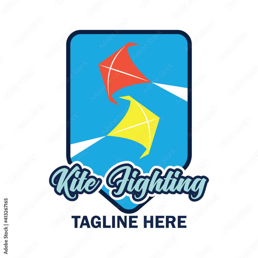 kite fighting logo with text space for your slogan tag line, vector ...