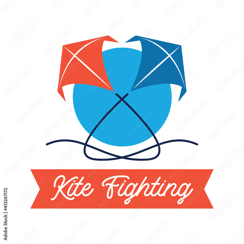 kite fighting logo with text space for your slogan tag line, vector ...