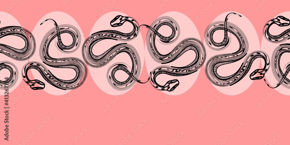 Black snakes, Graphics, Calligraphy. Set of illustrations with snakes ...