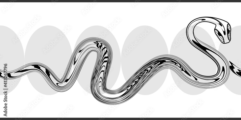 Black snakes, Graphics, Calligraphy. Set of illustrations with snakes ...