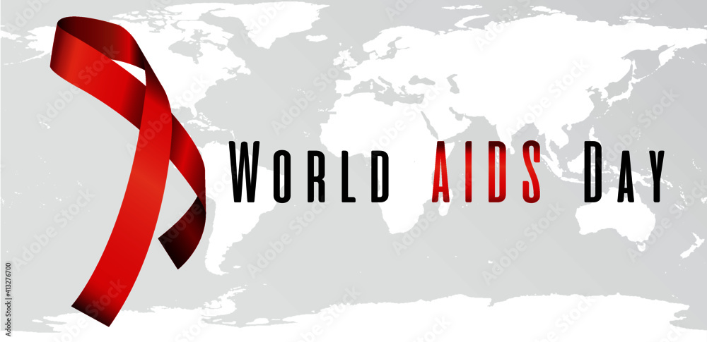 World AIDS Day banner concept with perspective Aids Awareness Red ...