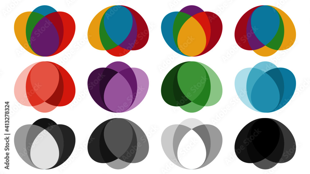 Oval Venn Diagram Infographic Stock Vector | Adobe Stock