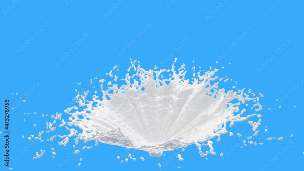 Milk splash with droplets 3d rendering includes alpha matte. 3d ...