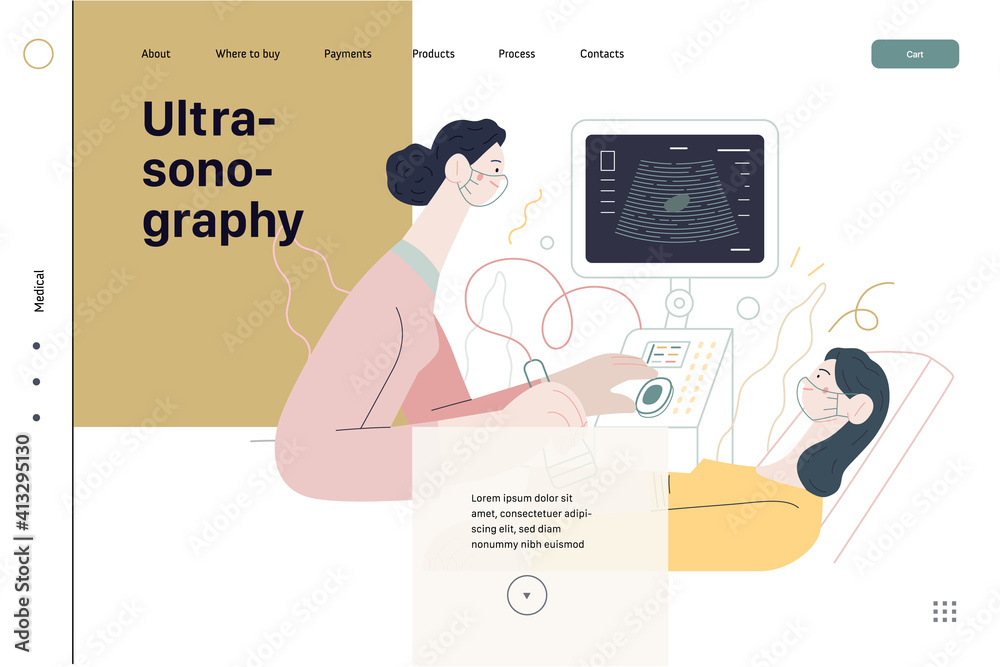 Medical tests illustration - ultrasound - modern flat vector concept ...