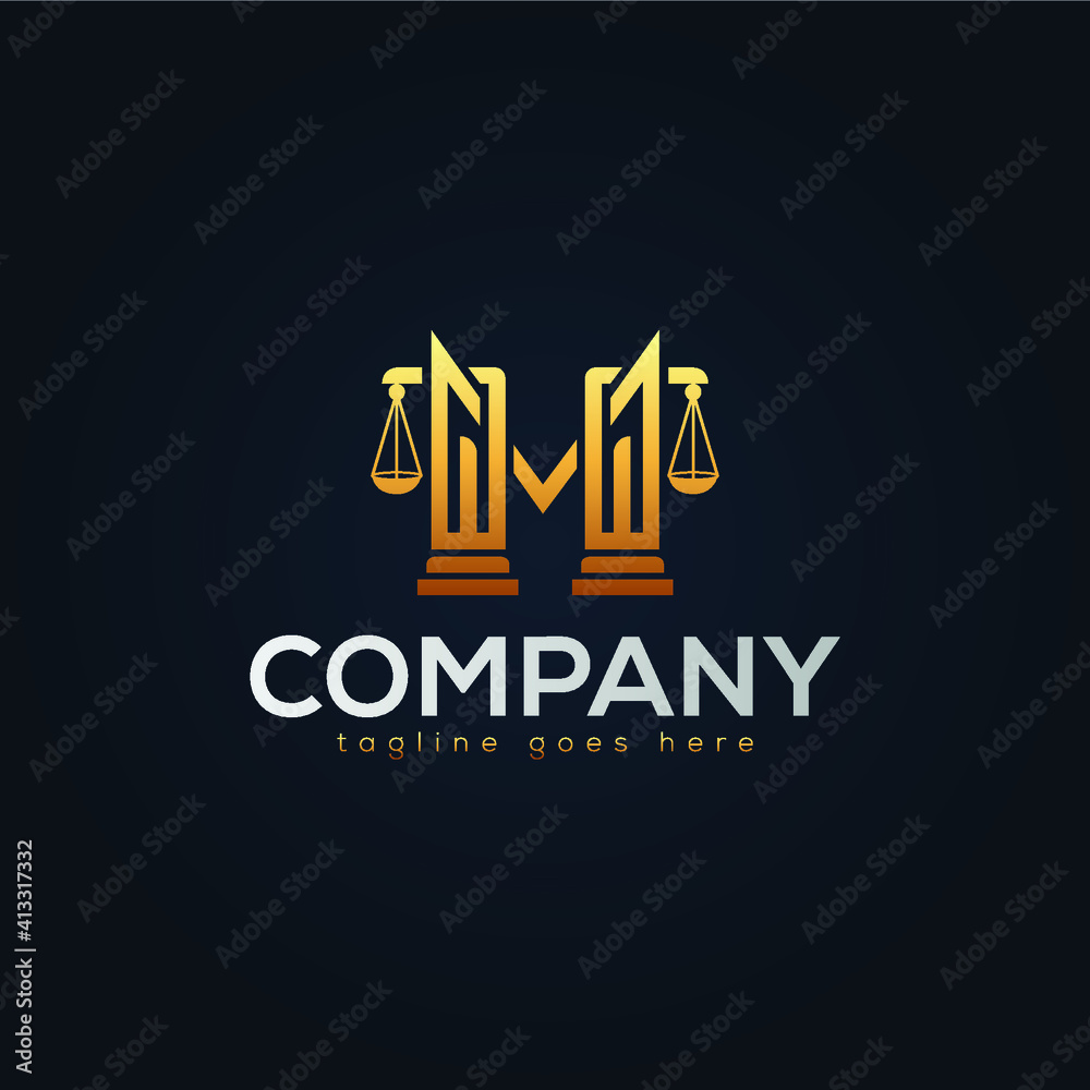 Lawyer and Attorney Office Concept Logo Design Stock Vector | Adobe Stock