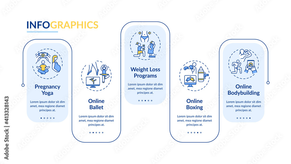 Online exercising programs vector infographic template. Weight loss ...