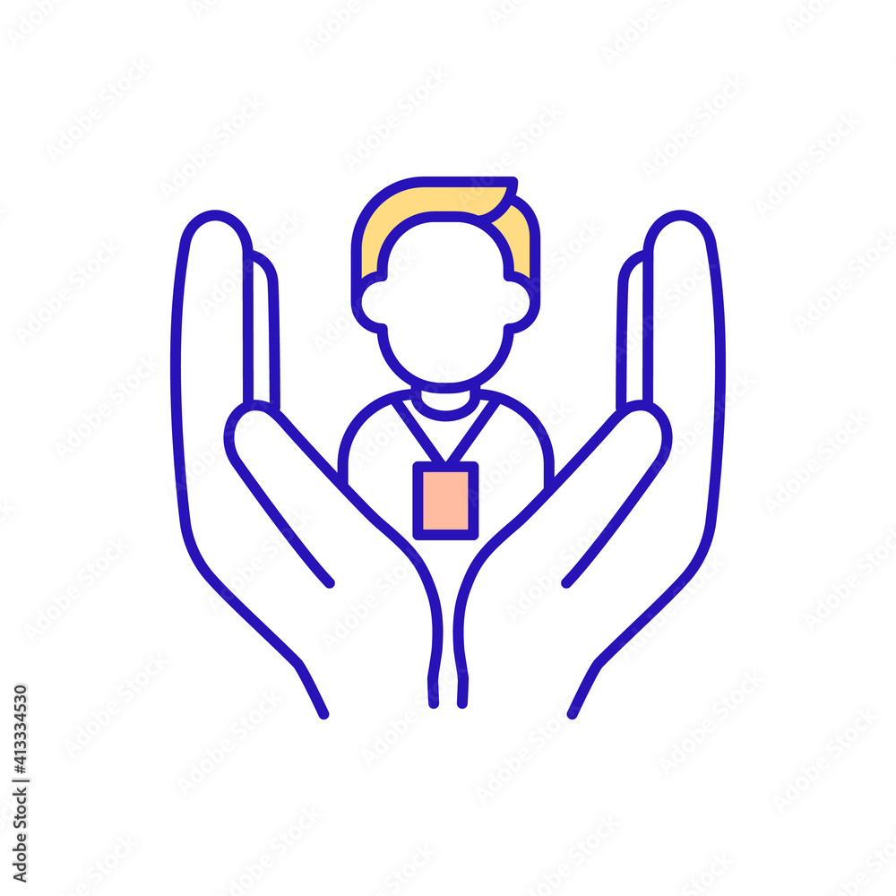 Improving safety training RGB color icon. Safety policies and rules ...