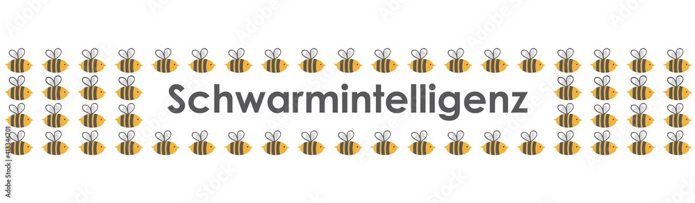 Schwarmintelligenz, kollektive Intelligenz, Bienen Schwarm, Banner ...