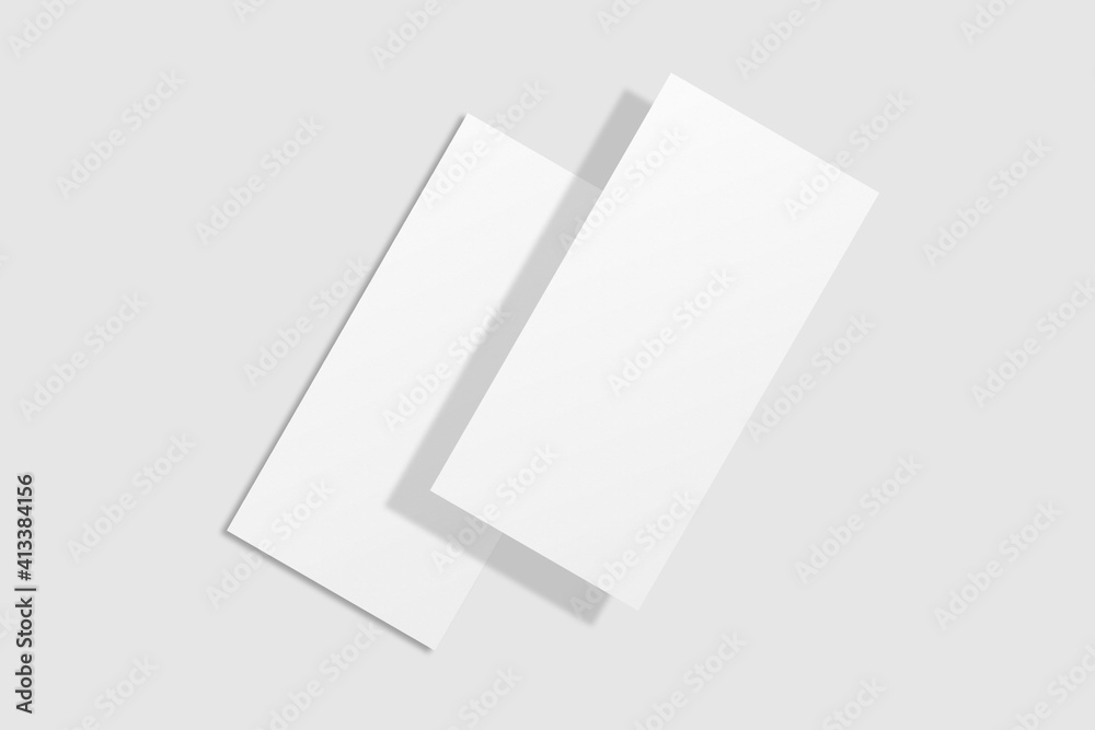 Realistic blank DL flyer brochure for mockup. Paper illustration. 3D ...