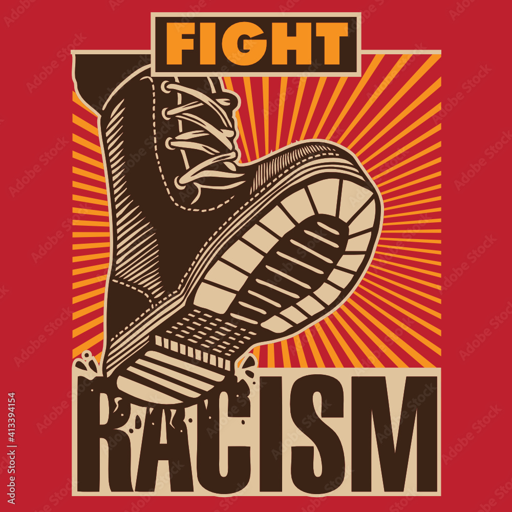 Fight Racism Propaganda Poster Style Stock Vector | Adobe Stock