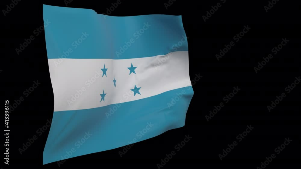 Honduras waving flag seamless loop animation. 4k Alpha Channel ...