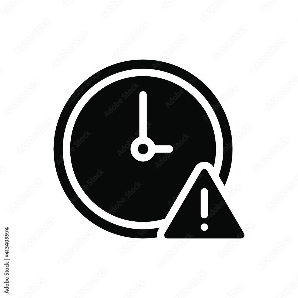 Expiry glyph icon. Simple solid style for web and app. Alert, alarm ...