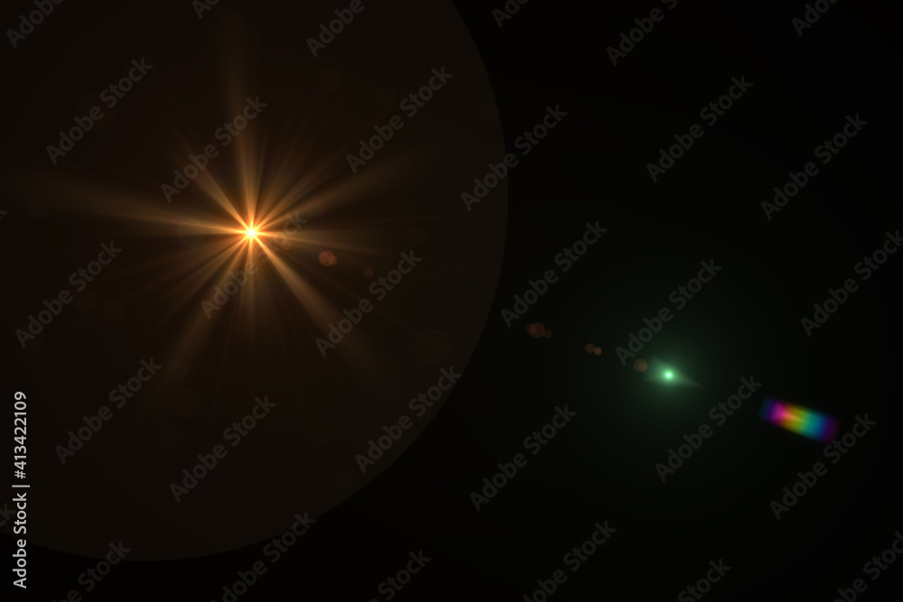 Beautiful optical lens flare effect Golden sun light Stock Photo ...