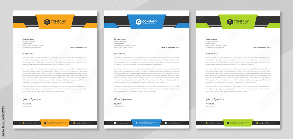 Professional letterhead design for corporate business. Creative ...