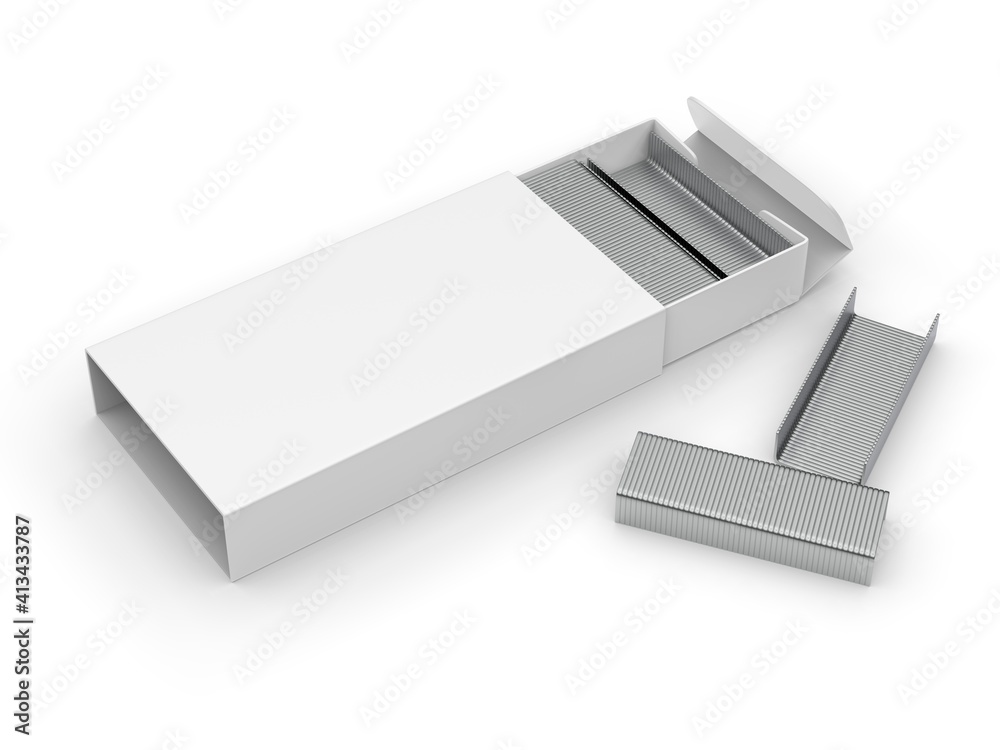 Blank Staples paper box packaging mockup, 3d render illustration. Stock ...
