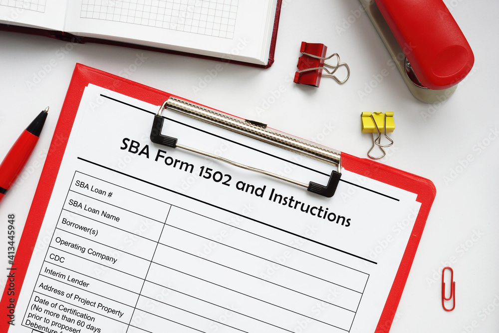 SBA form 1502 SBA Form 1502 and Instructions Stock Photo | Adobe Stock