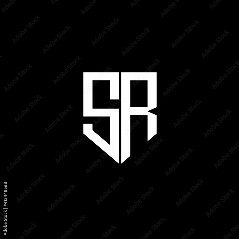 SR letter logo design with black background in illustrator, modern ...