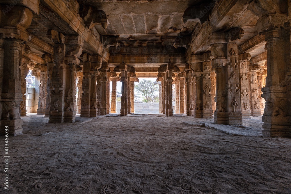 Stunning view at ancient Achyutaraya temple of Vijayanagara Empire ...