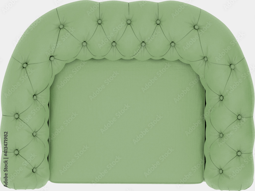 Armchair top view isolated on background. 3d rendering - illustration ...