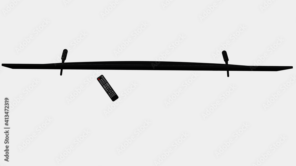 TV top view isolated on background. 3d rendering - illustration Stock ...