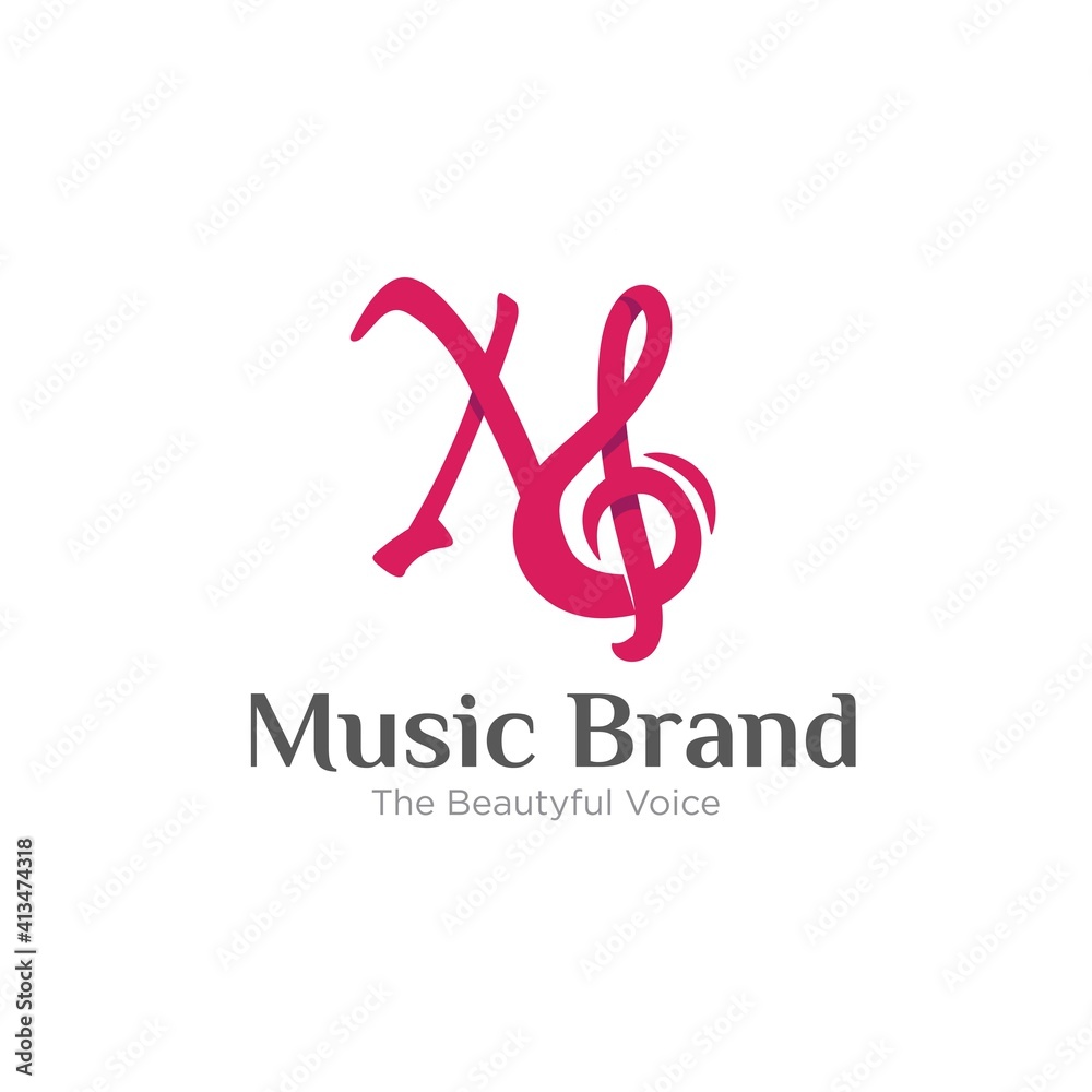 music brand logo designs simple modern for intonation concept Stock ...