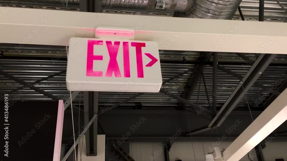 The motion of exit sign inside Ikea store with 4k resolution Stock ビデオ ...