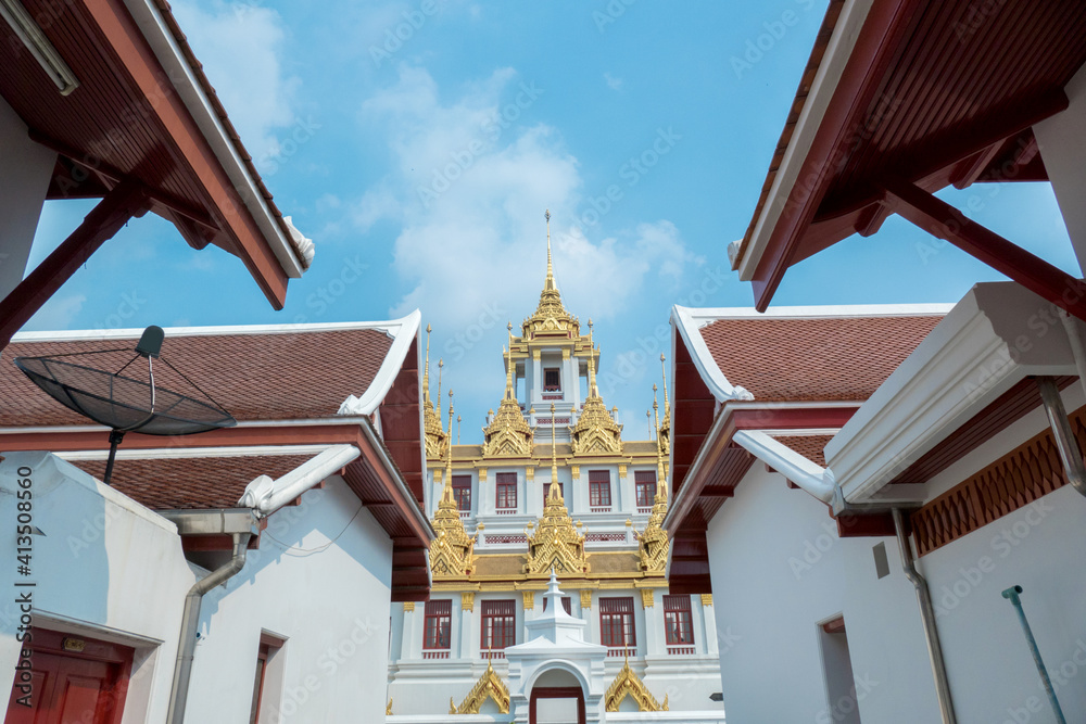 Buddhist temple complex, home to a Loha Prasat, known as the "Metal ...