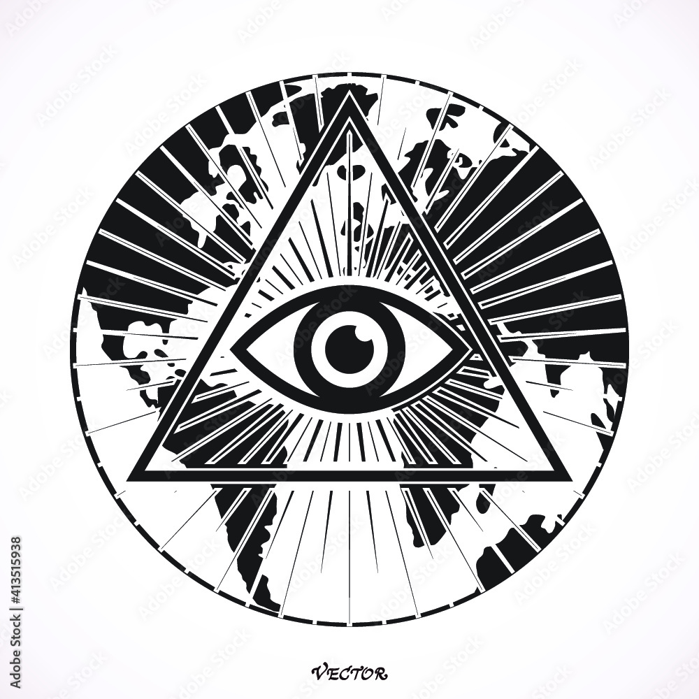 Globalization. New world order. Illuminati symbol. Eye of Providence ...
