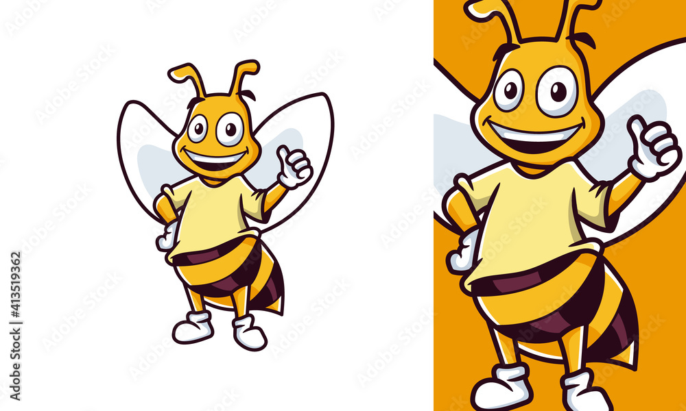 Cute Bee Mascot Stock Vector | Adobe Stock