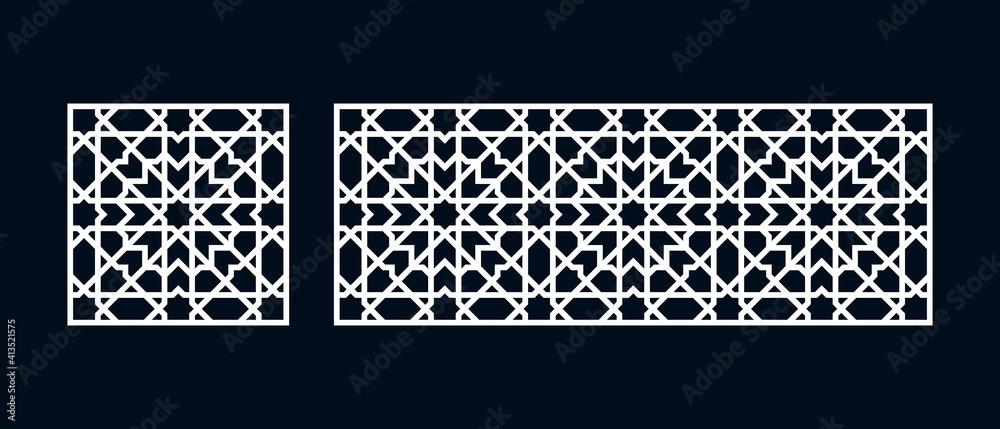Set of templates of Islamic pattern for laser cutting or paper cut ...
