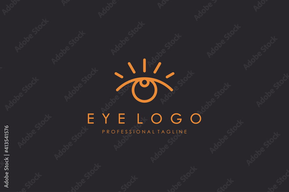 Abstract Eye Vision Logo. Vintage Geometric Line Eye Icon with Eyeball ...