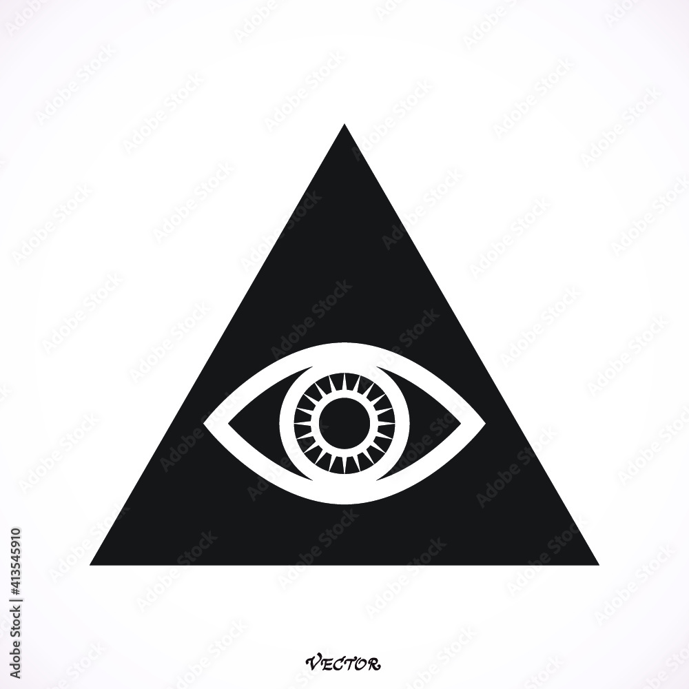 Eye of Providence. Masonic symbol. All seeing eye inside triangle ...