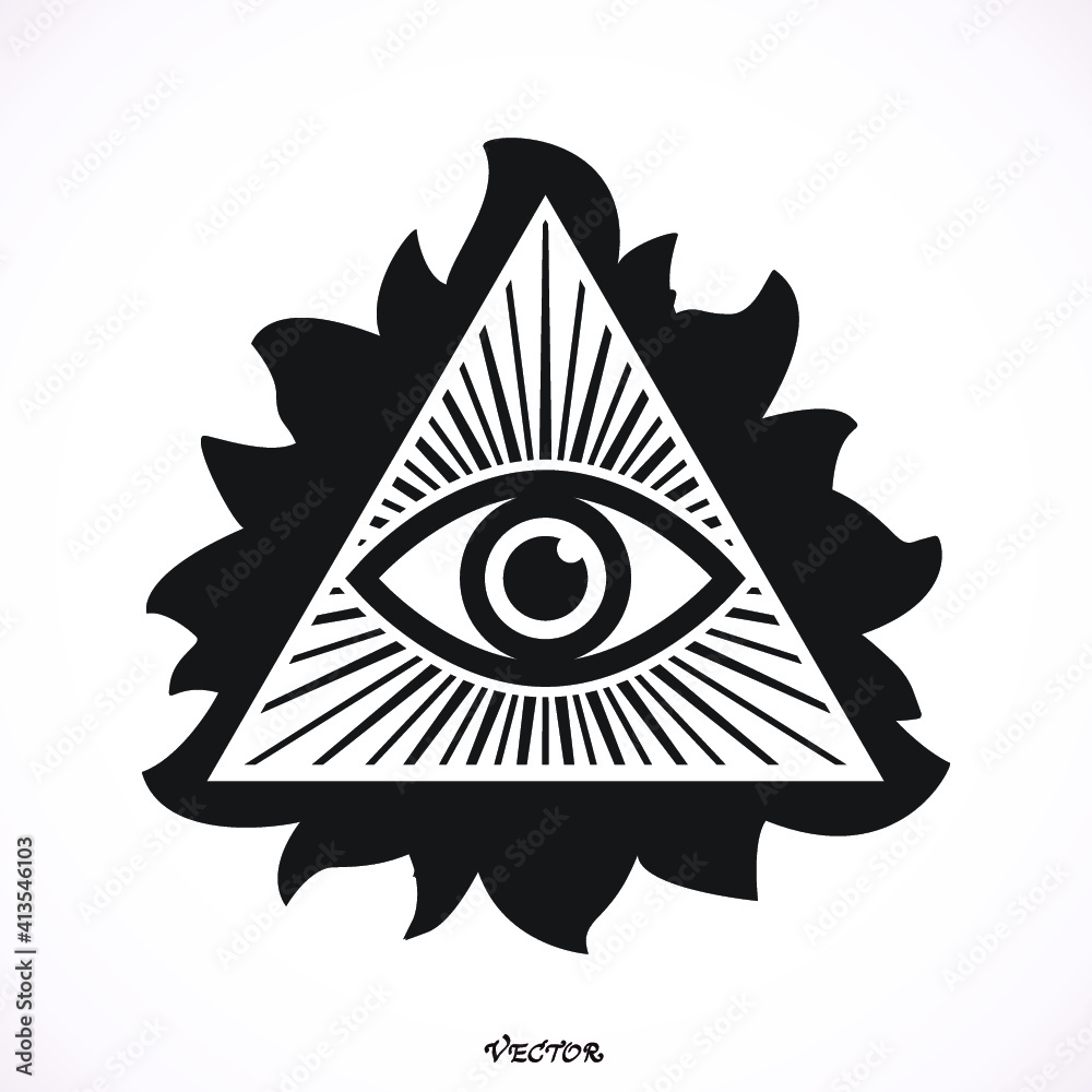 Eye of Providence. Masonic symbol. All seeing eye inside triangle ...
